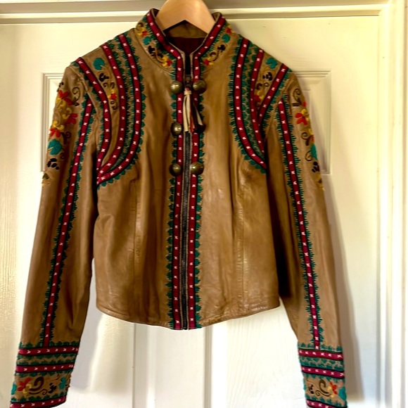 Double D Ranch | Jackets & Coats | Ddr Leather And Embroidery Jacket M ...